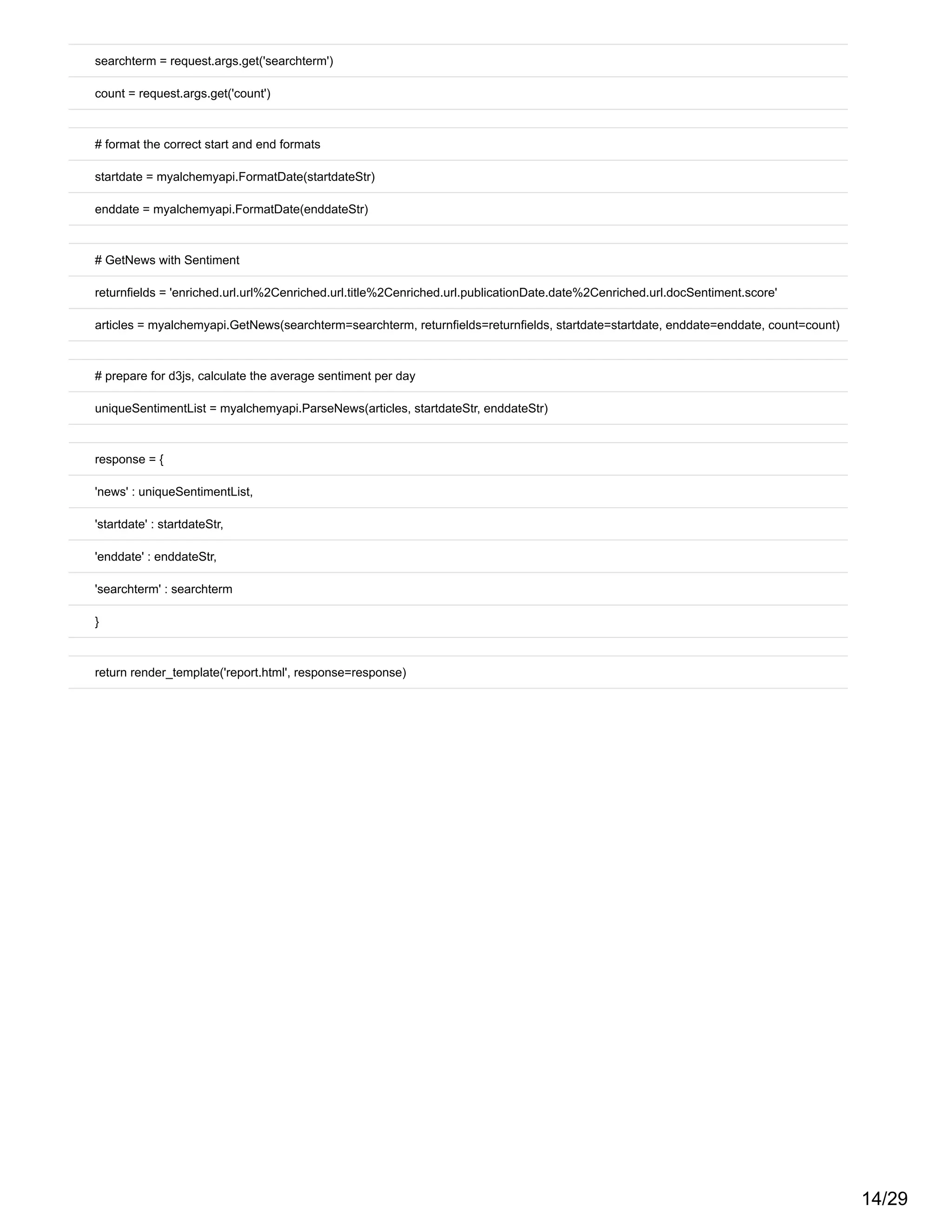 Creating Sentiment Line Chart with Watson | PDF | Web Development | Internet