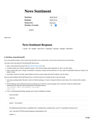 Creating Sentiment Line Chart with Watson | PDF | Web Development | Internet