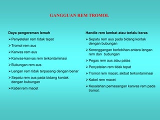 PPT ini menjelaskan sistem rem yang didalamnya dijelaskan mengenai ...