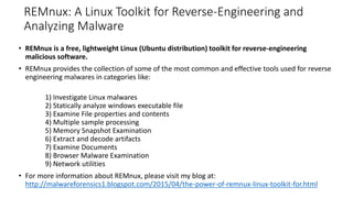 REMnux tutorial-2: Extraction and decoding of Artifacts | PPTX