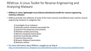 Remnux tutorial-1 Statically Analyse Portable Executable(PE) Files | PPTX