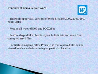 Remo Repair Word | PPTX