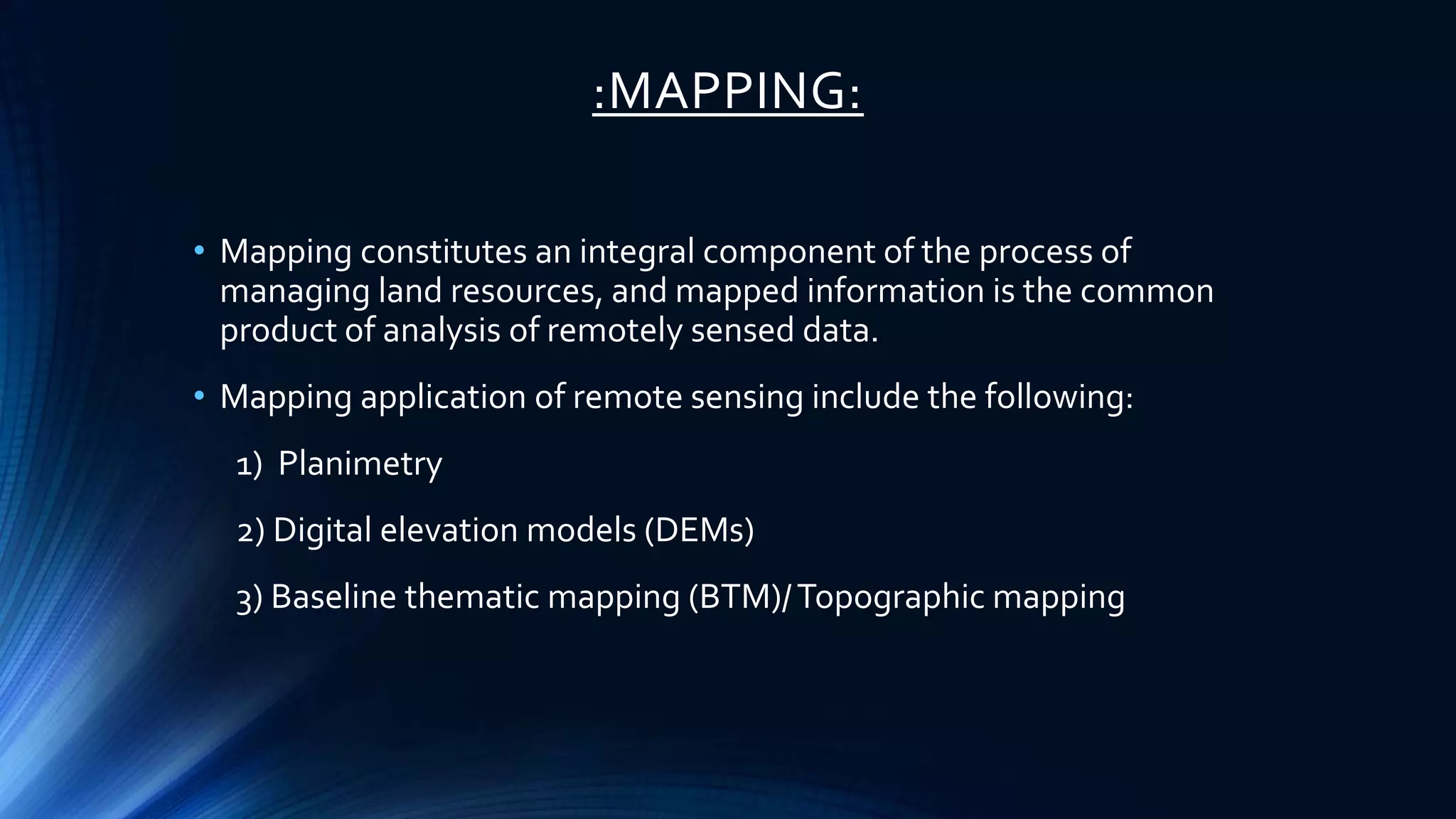 mapping application of Remort sensing | PPT