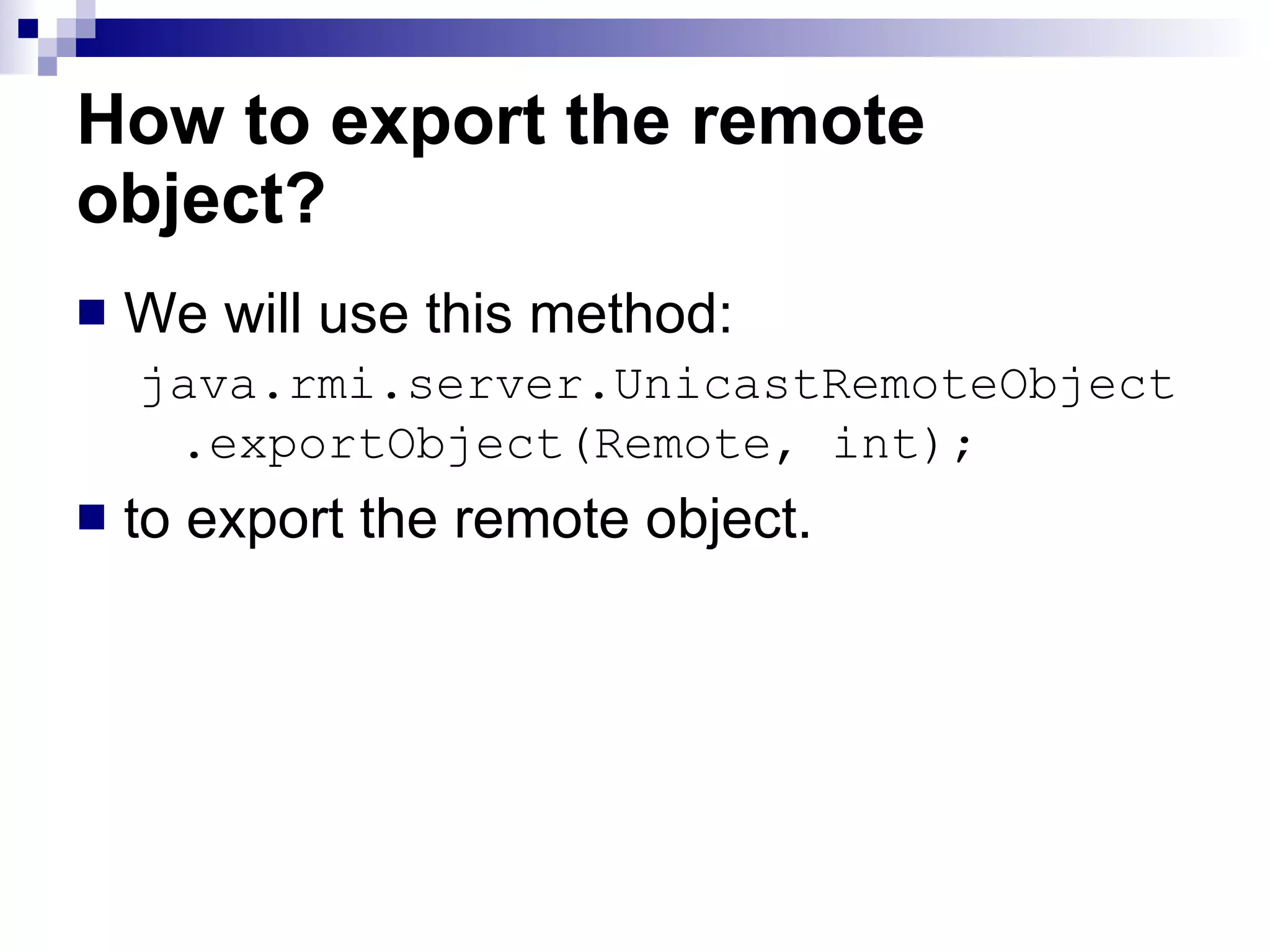 Remote Method Invocation | PPT