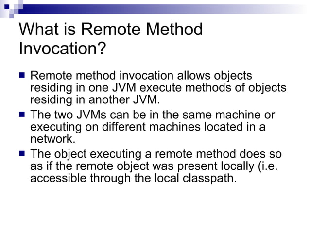 Remote Method Invocation | PPT