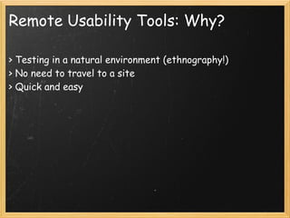 Remote Usability Tools | PDF