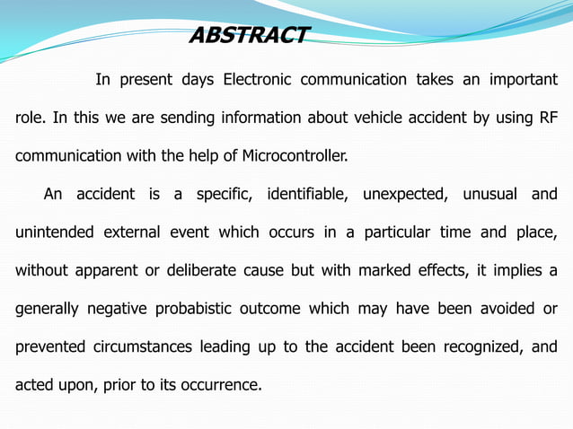 Remote accident report system for highways using rf | PPTX | Radio Control | Hobbies & Interests