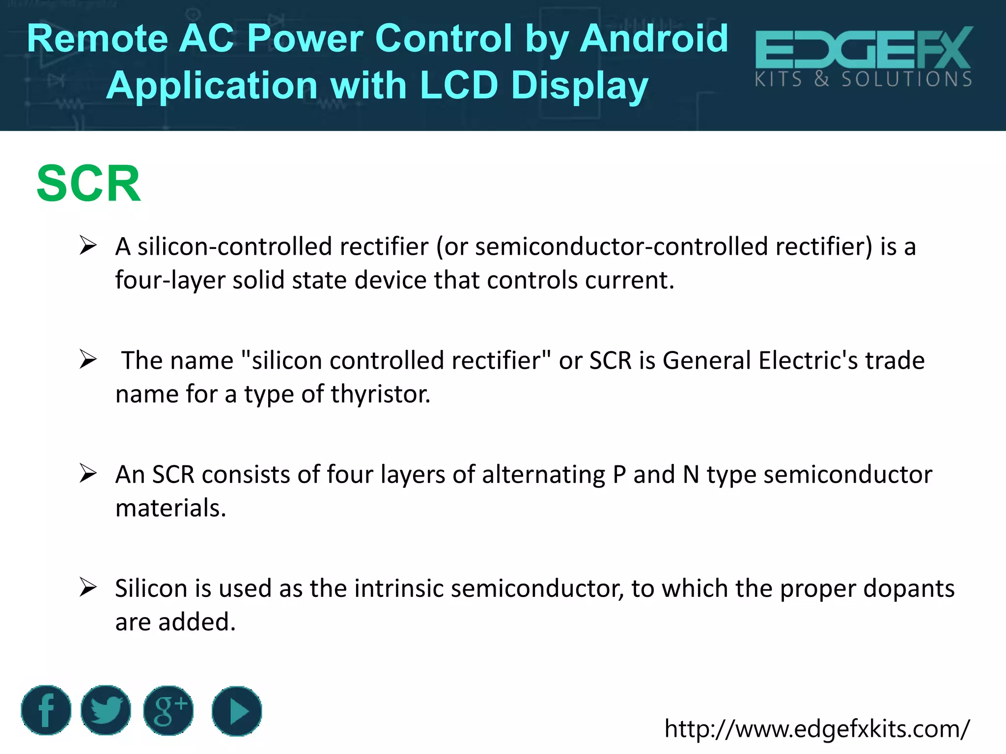 Remote ac power control by android application with lcd display | PPTX