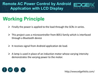 Remote ac power control by android application with lcd display | PPTX