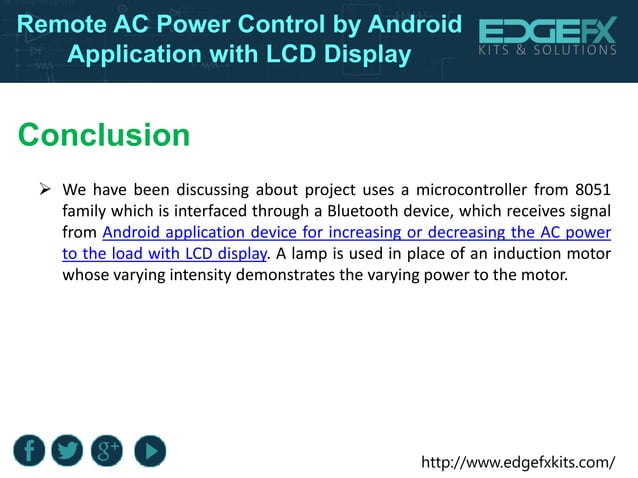 Remote ac power control by android application with lcd display | PPTX | Technology & Computing
