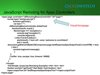 Visualforce: Using JavaScript Remoting for Apex Controllers | PPT | Computing | Technology ...