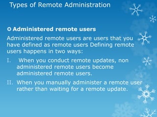 Remote administration | PPTX