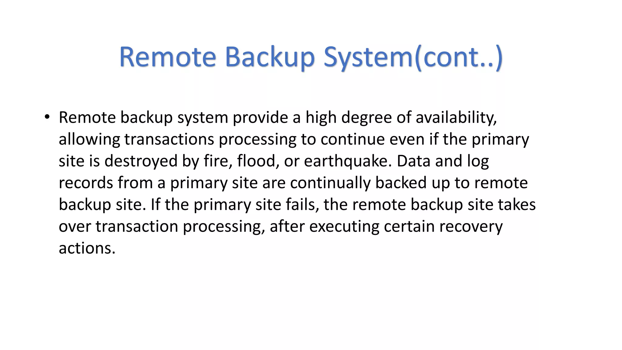 Remote backup system | PDF
