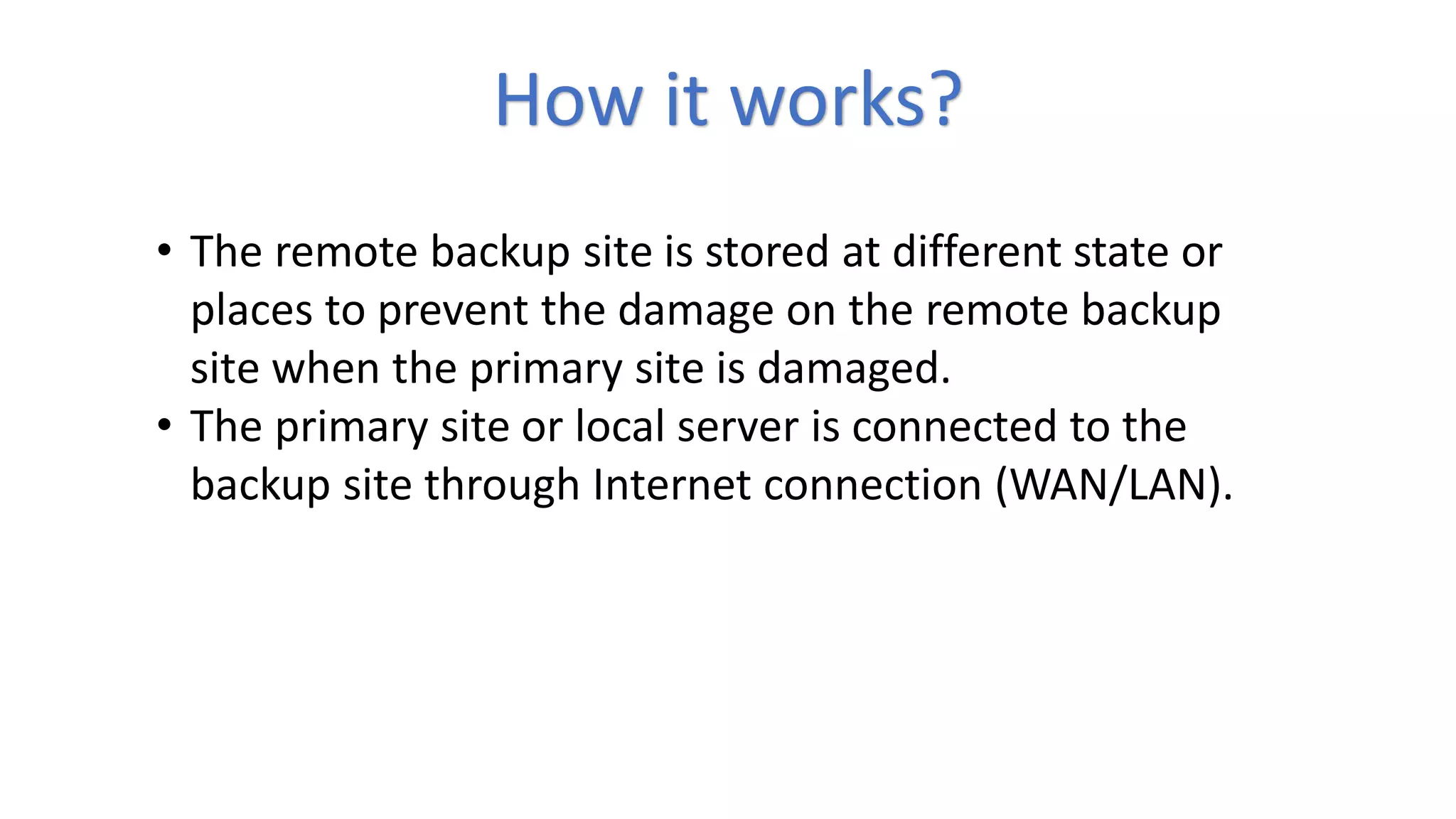 Remote backup system | PDF