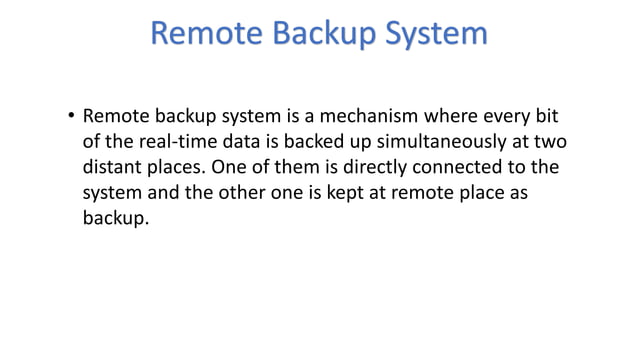 Remote backup system | PDF