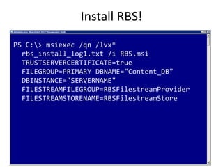 Remote Blob Storage in SharePoint 2010 | PPTX