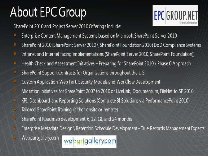 Remote Blog Storage (RBS) Best Practices in SharePoint 2010 - EPC Gro…