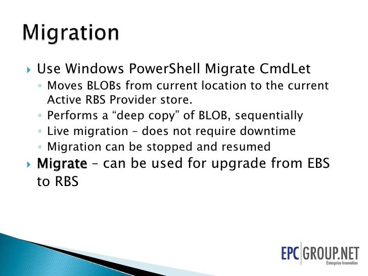 Remote Blog Storage (RBS) Best Practices in SharePoint 2010 - EPC Gro…