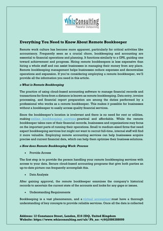 Everything You Need to Know About Remote Bookkeeper | PDF