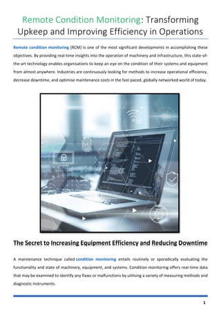 Remote Condition Monitoring Transforming Upkeep and Improving ...