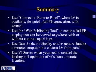 Remote Connection, Monitoringand Control Using LabVIEW.ppt