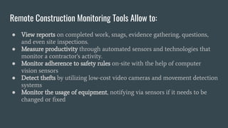 Remote construction monitoring | PPT