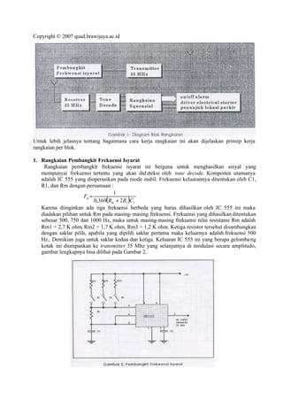 Remote control alarm sepeda motor | PDF