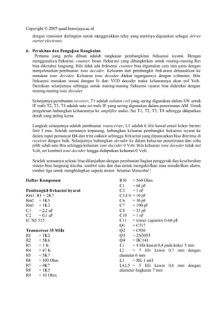 Remote control alarm sepeda motor | PDF