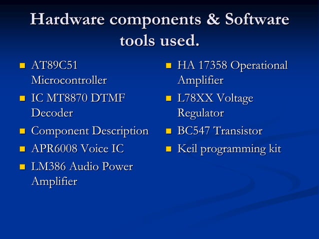 Remote control using DTMF | PPT