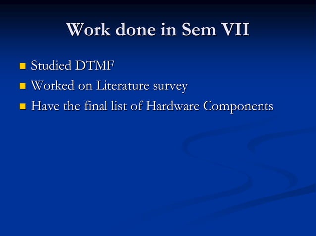 Remote control using DTMF | PPT