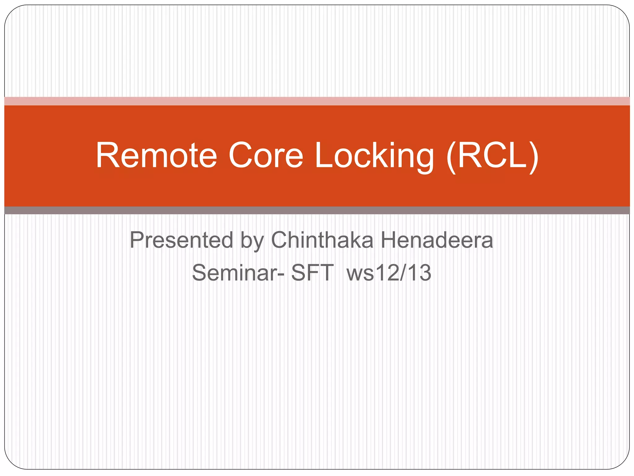 Remote core locking (rcl) | PPT