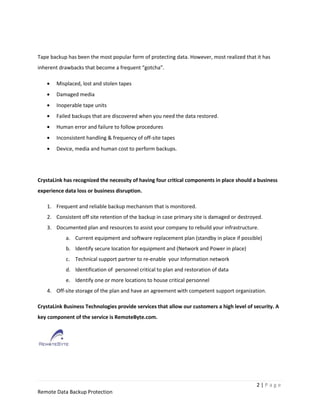 Remote Data Backup Protection | PDF