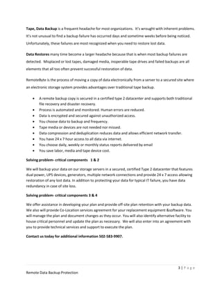 Remote Data Backup Protection | PDF