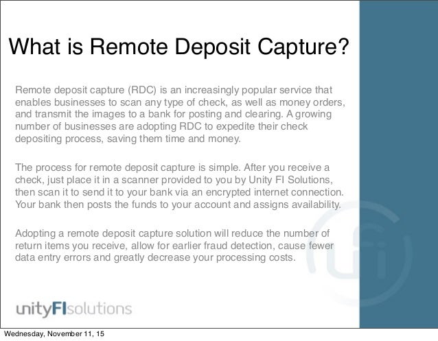 Remote Deposit Capture