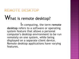Remote desktop and print server | PPTX