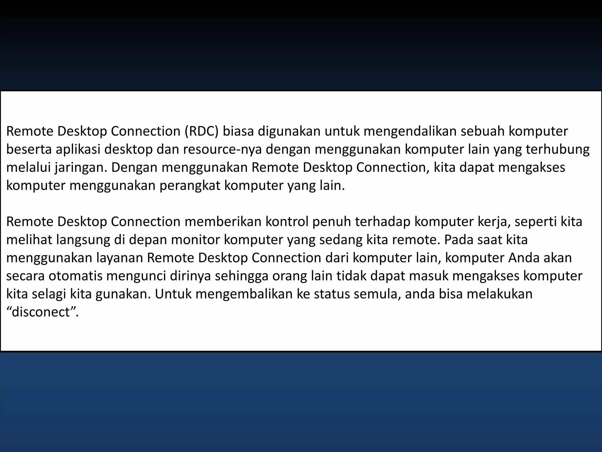 Remote desktop connection | PPTX