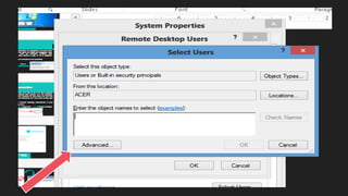 Remote desktop connection | PDF
