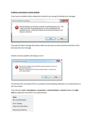Remote Desktop for Windows 7 | DOCX