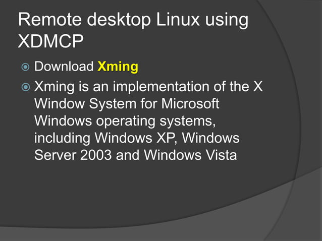 Remote desktop win to linux | PPT