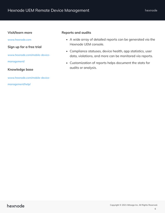 Hexnode UEM Remote Device Management | PDF