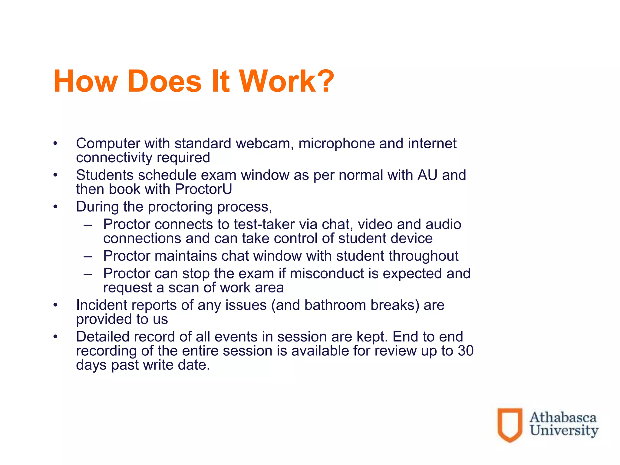 Remote Invigilation at Athabasca University | PPT