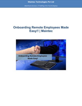 Remote it staffing | Maintec | PDF