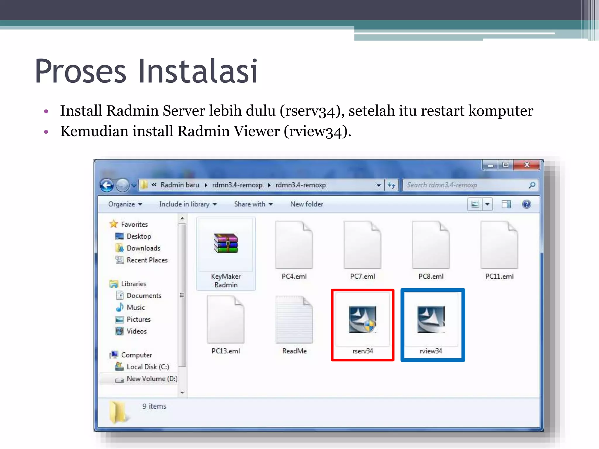 Remote komputer menggunakan radmin | PPTX