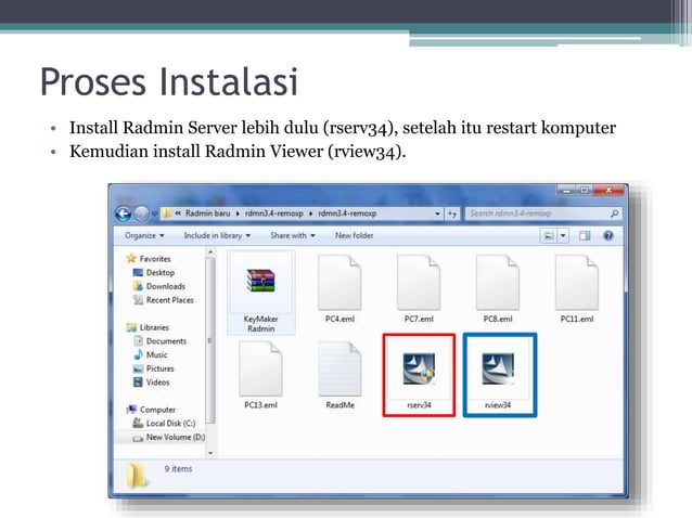 Remote komputer menggunakan radmin | PPTX