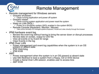 Remote Management | PPTX | Operating Systems | Computer Software and ...