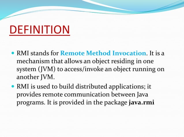 Remote method invocatiom | PPTX | Programming Languages | Computing