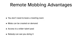 Remote Mob Programming In A High Stakes Environment (Agile Manchester 2023) | PPT