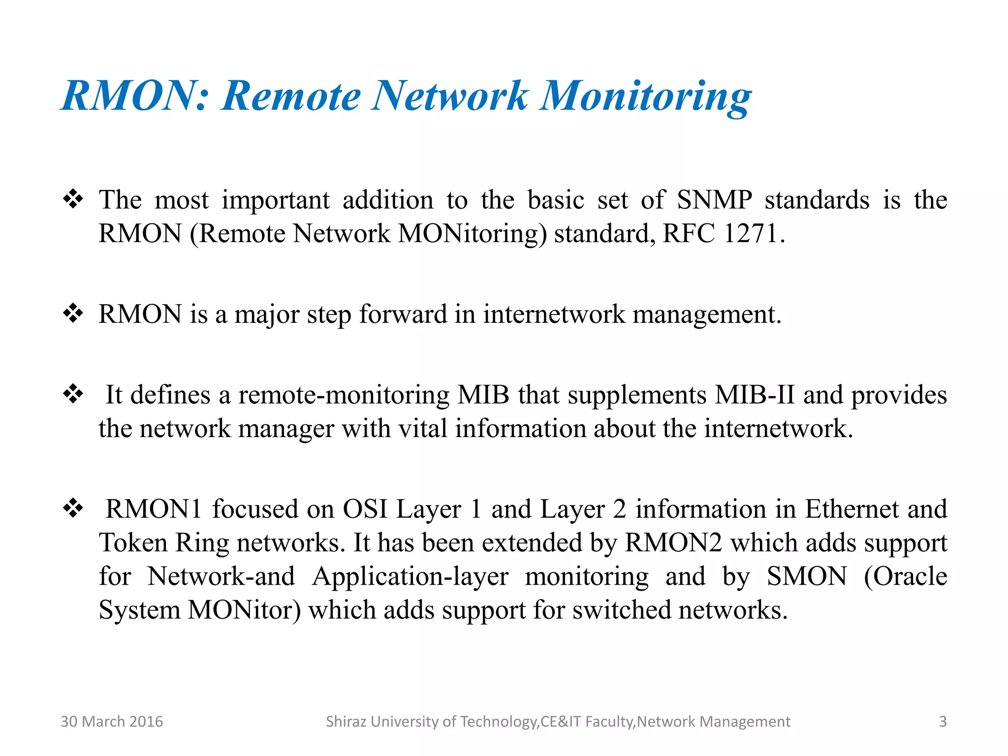 Remote network monitoring | PPTX