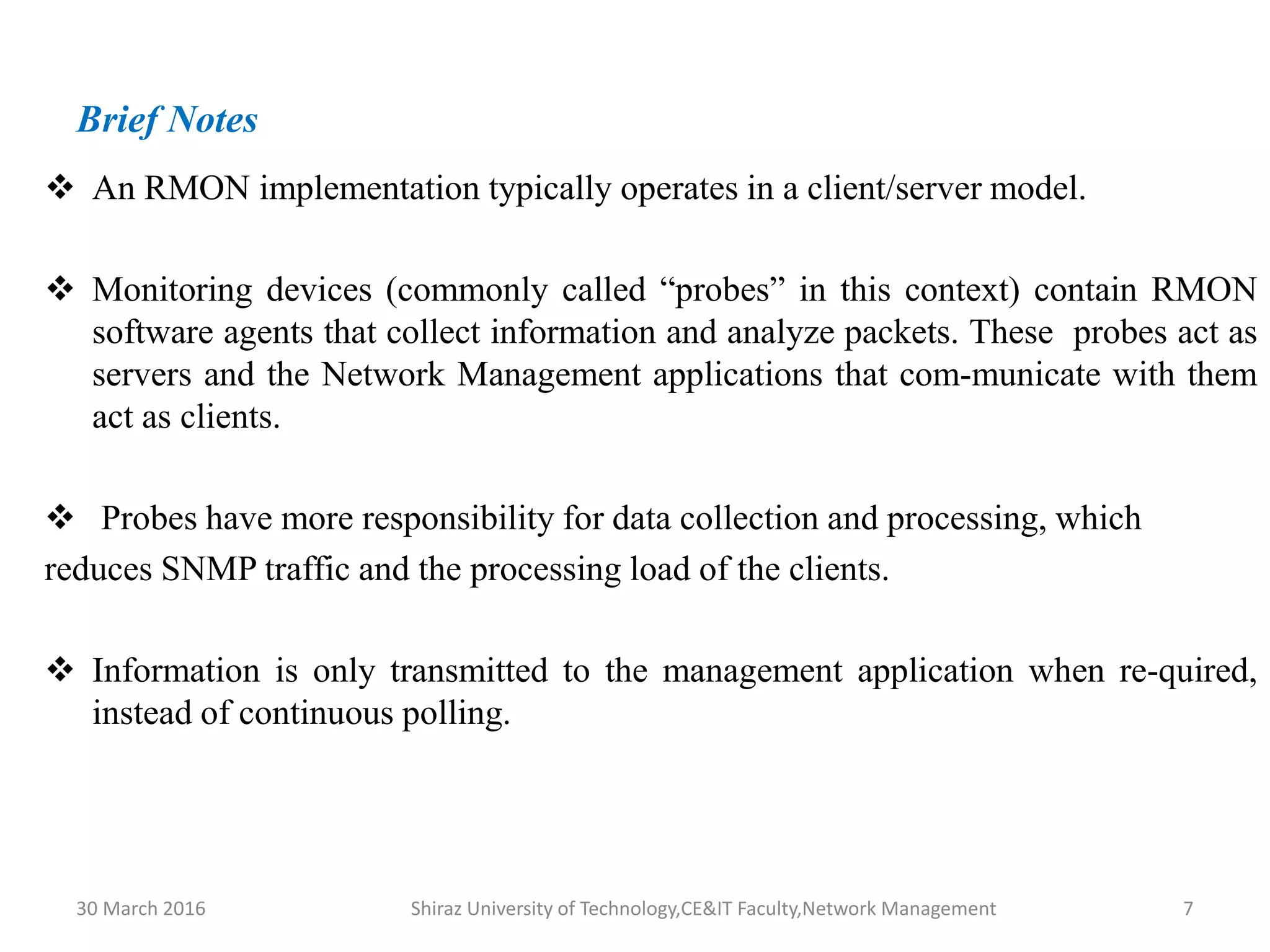 Remote network monitoring | PPTX