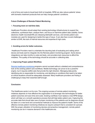 Remote Patient Monitoring | PDF